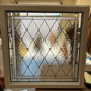 The "diamond & Jewels" Stained Glass Beveled Window - Ready to Install ...