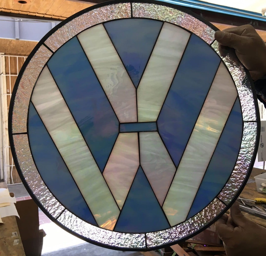 Volkswagon VW Stained Glass Window Art Hanging Abstract Customizable - Etsy