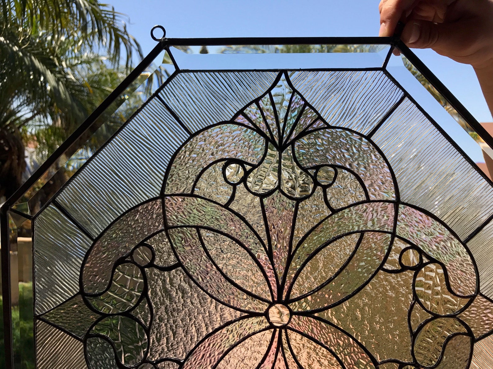 Beautiful Octagon Beveled Stained Glass Window Panel We Do Etsy