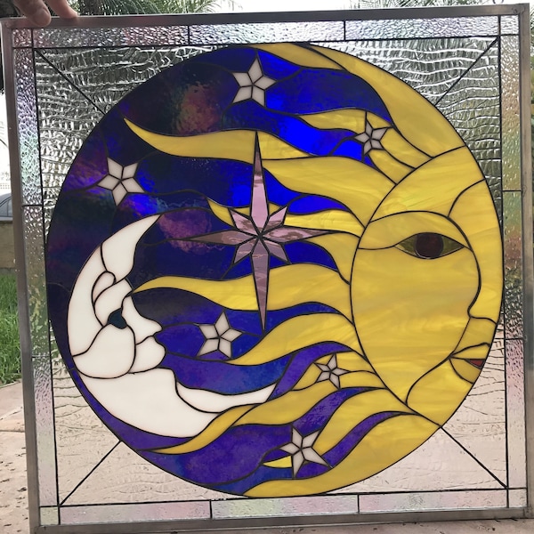 Stained Glass Moon - Etsy