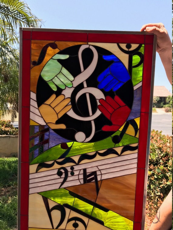 Personalized Music Window Panel Personalized Music Stain | Etsy