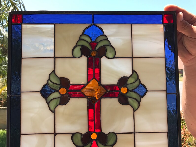 Colorful Gothic Cross Window Panel Colorful Gothic Cross - Etsy
