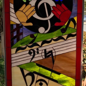 Personalized Music Window Panel - Personalized Music Stain Glass ...