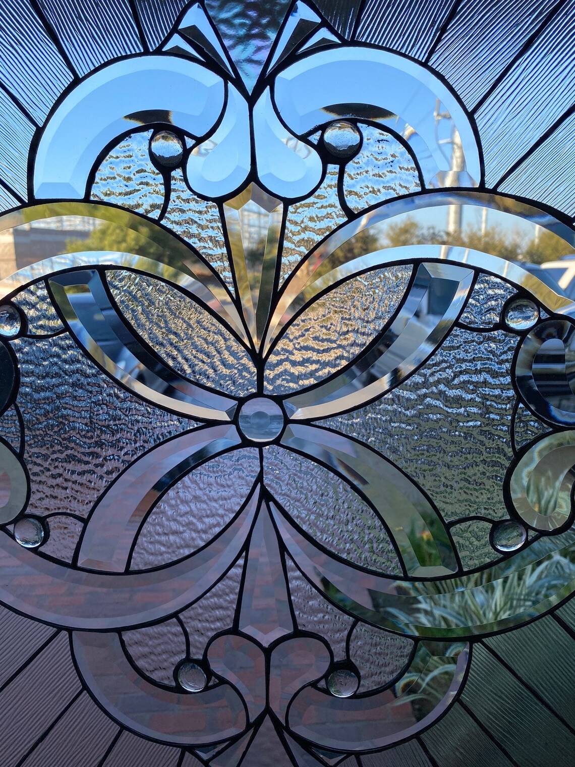 Clear Beveled Stained Glass Window Panel Hangings Pacifica - Etsy