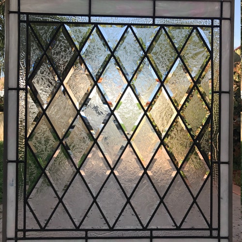 Glue Chip Beveled Diamonds Window Panel Glue Chip Beveled - Etsy