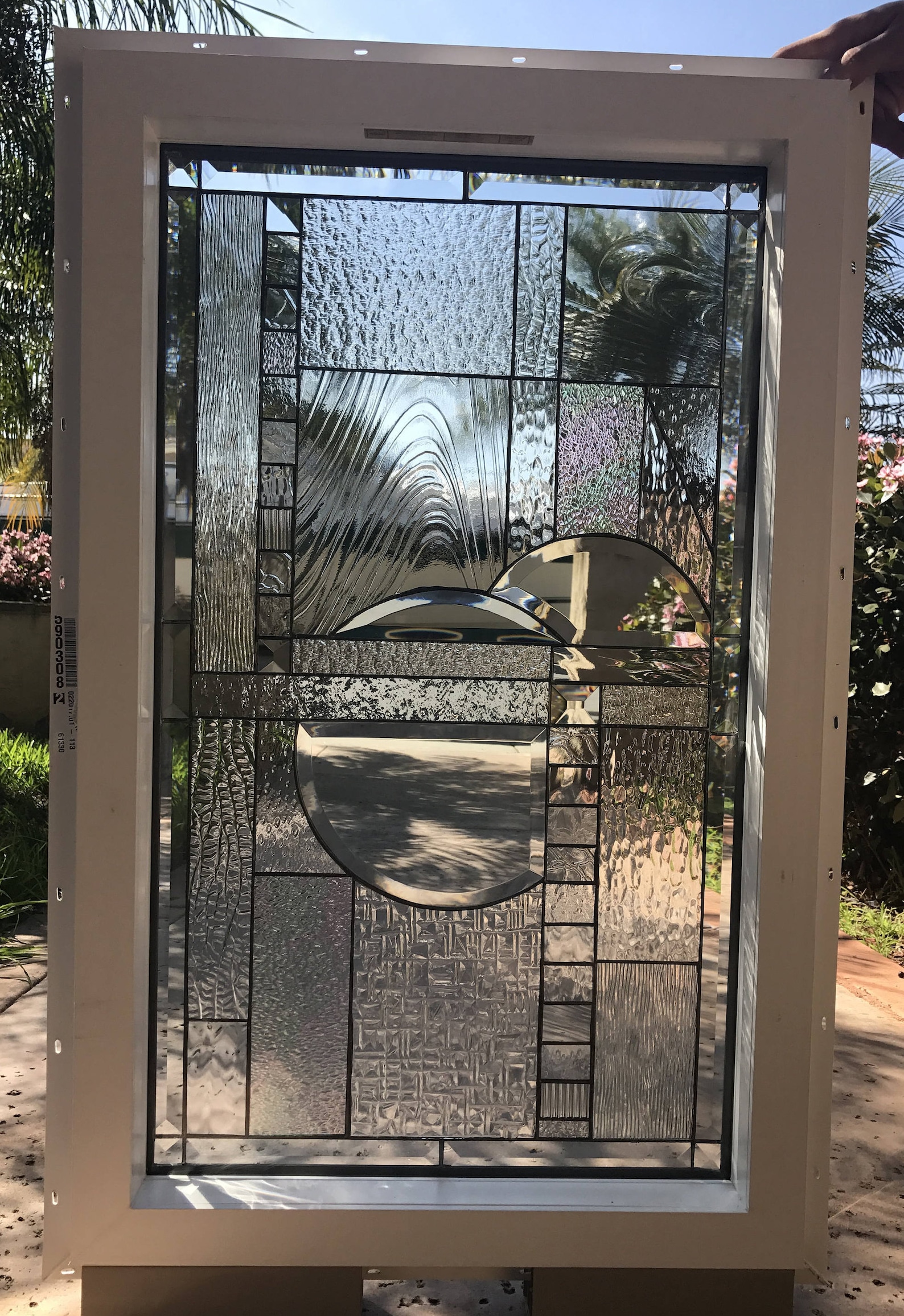 Stained Glass Beveled Window Frame Palos Verdes Clear | Etsy