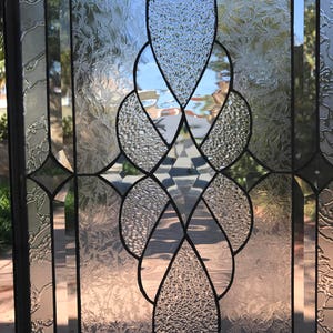 Leaded Stained Glass Window Panel - Traditional Vallejo - Clear Texture ...