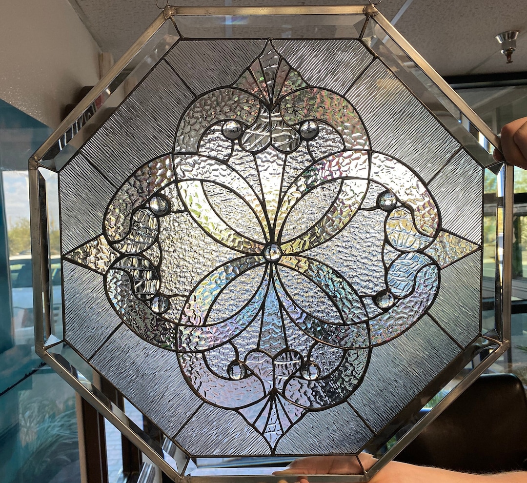 Beautiful Octagon Beveled Stained Glass Window Panel (we Do Custom Work ...