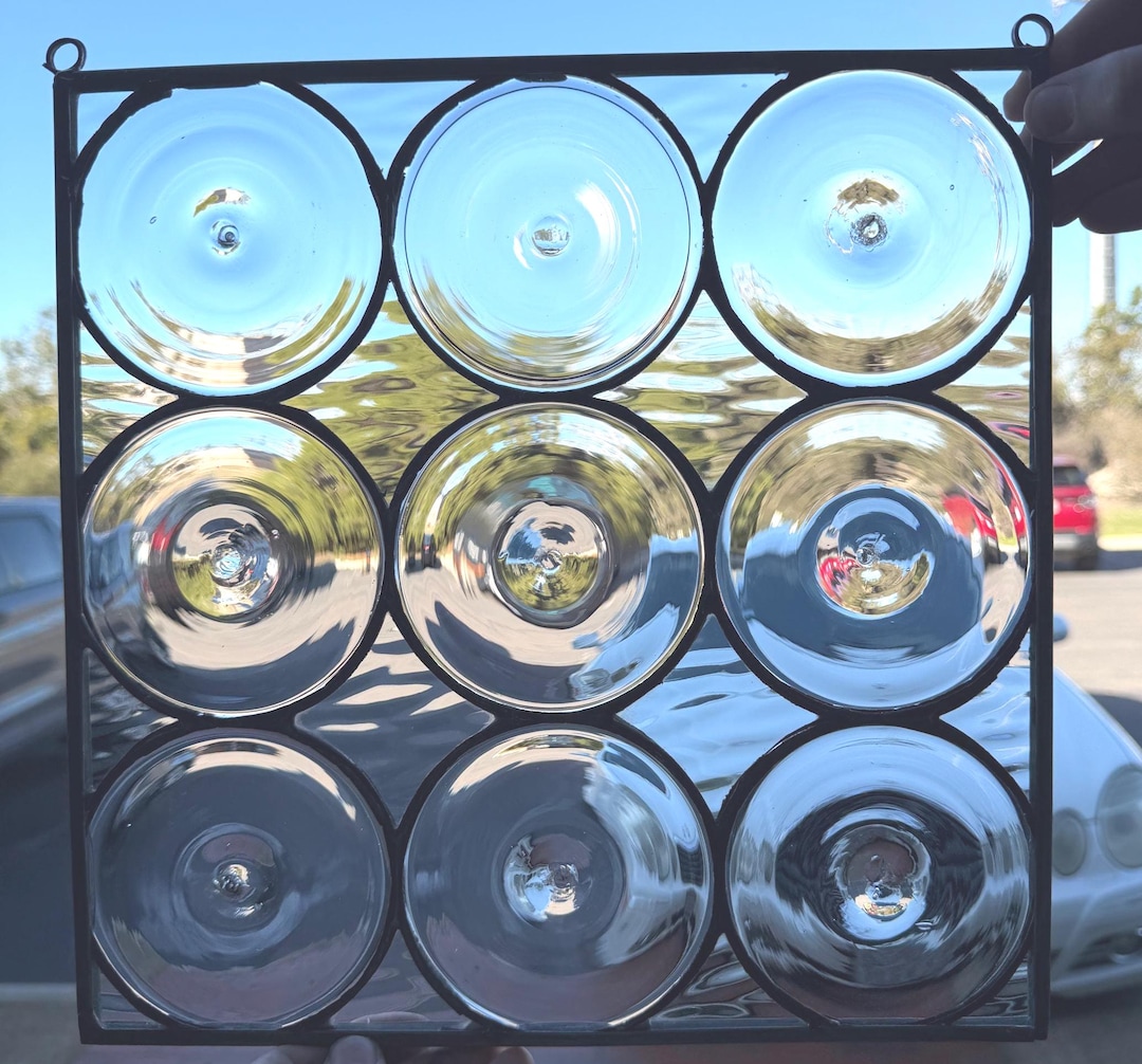 Clear Rondels Roundels Bottle Bottom Hand Spun Leaded Glass Window ...