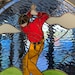 Golfer Leaded Stained Glass Window Panel, Hangings Golf Sports, Golf ...