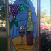 Wine and Grape Cluster Stained Glass Window Panel - Decorative Window ...
