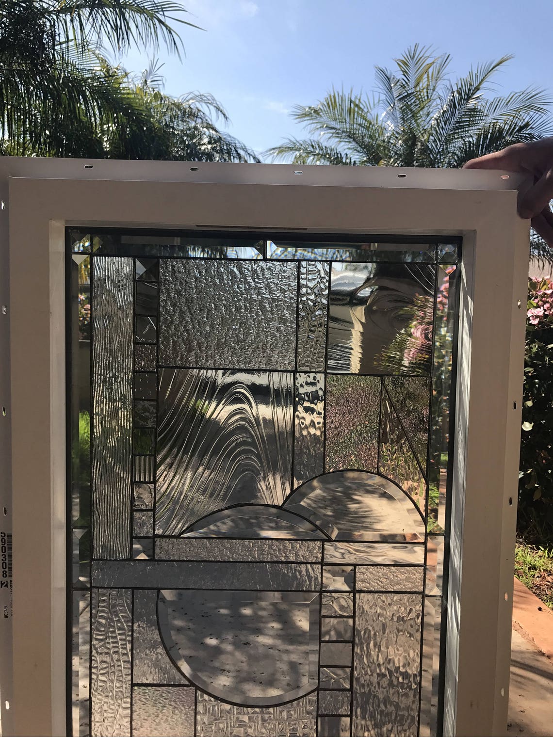 Stained Glass Beveled Window Frame Palos Verdes Clear | Etsy