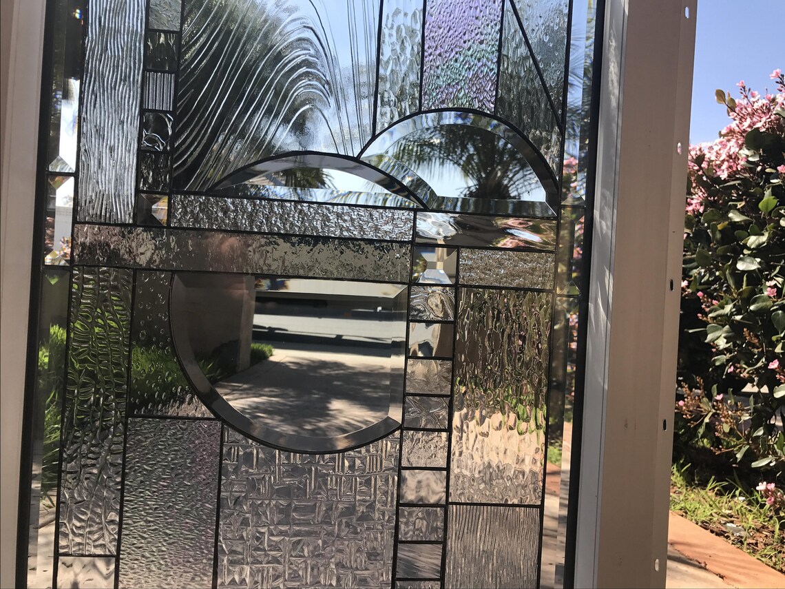 Stained Glass Beveled Window Frame Palos Verdes Clear | Etsy