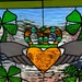 Irish Claddagh Ring Shamrock Stained Glass Window Panel, Hangings ...