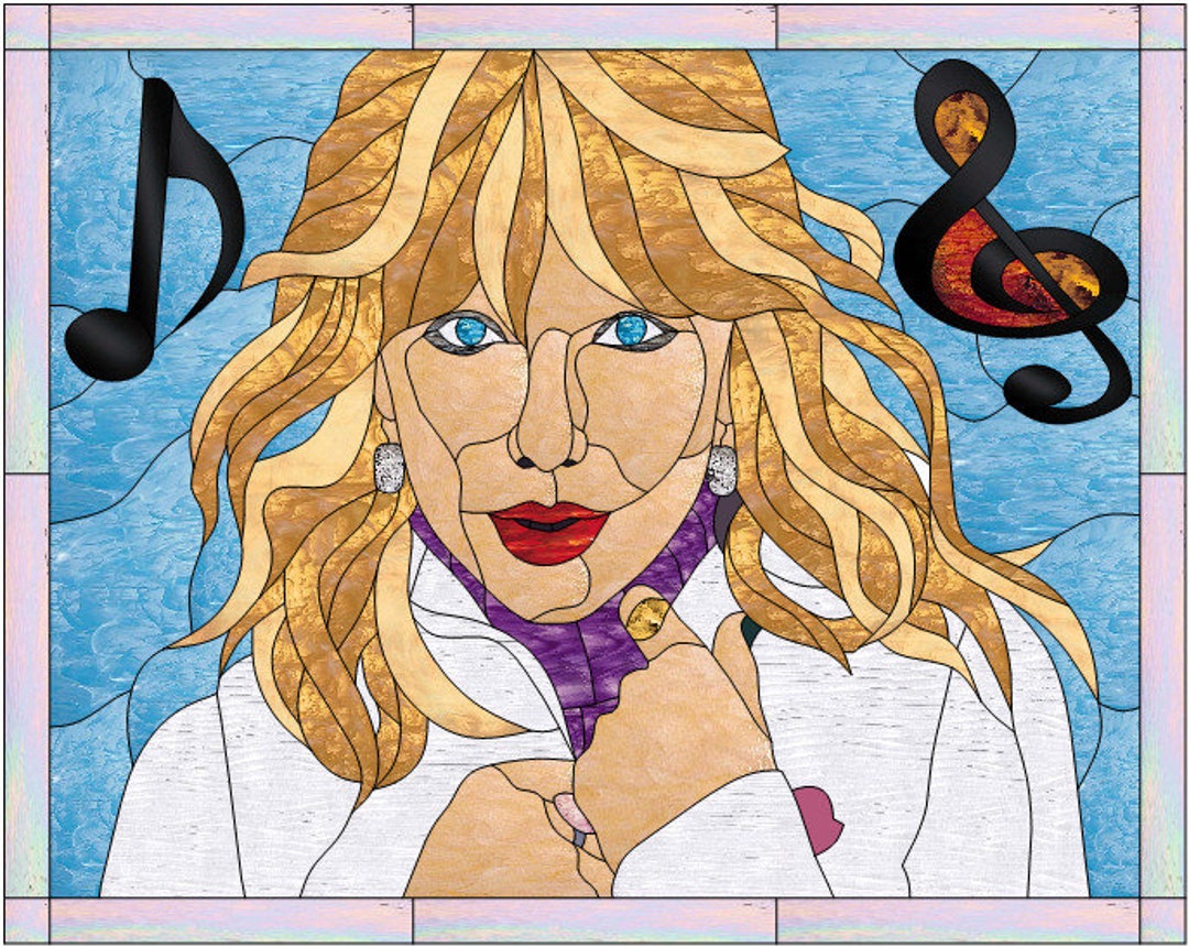 Taylor Swift Stained Glass Glass Window Panel Music Hand Cut Glass ...