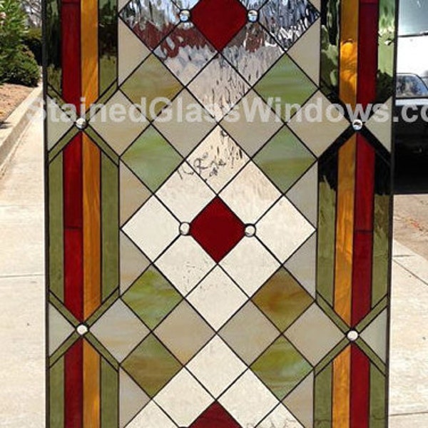 Stained Glass Panel Geometric - Etsy