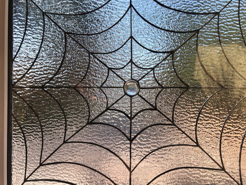 Unique Spider Web Leaded Stained Glass Window Insulated and | Etsy