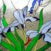 Blue Iris Butterfly Stained Glass Window Panel Flower Glass - Etsy