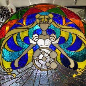 Awesome Sailor Moon Stained Glass Window Panel Hangings Colorful Pretty ...