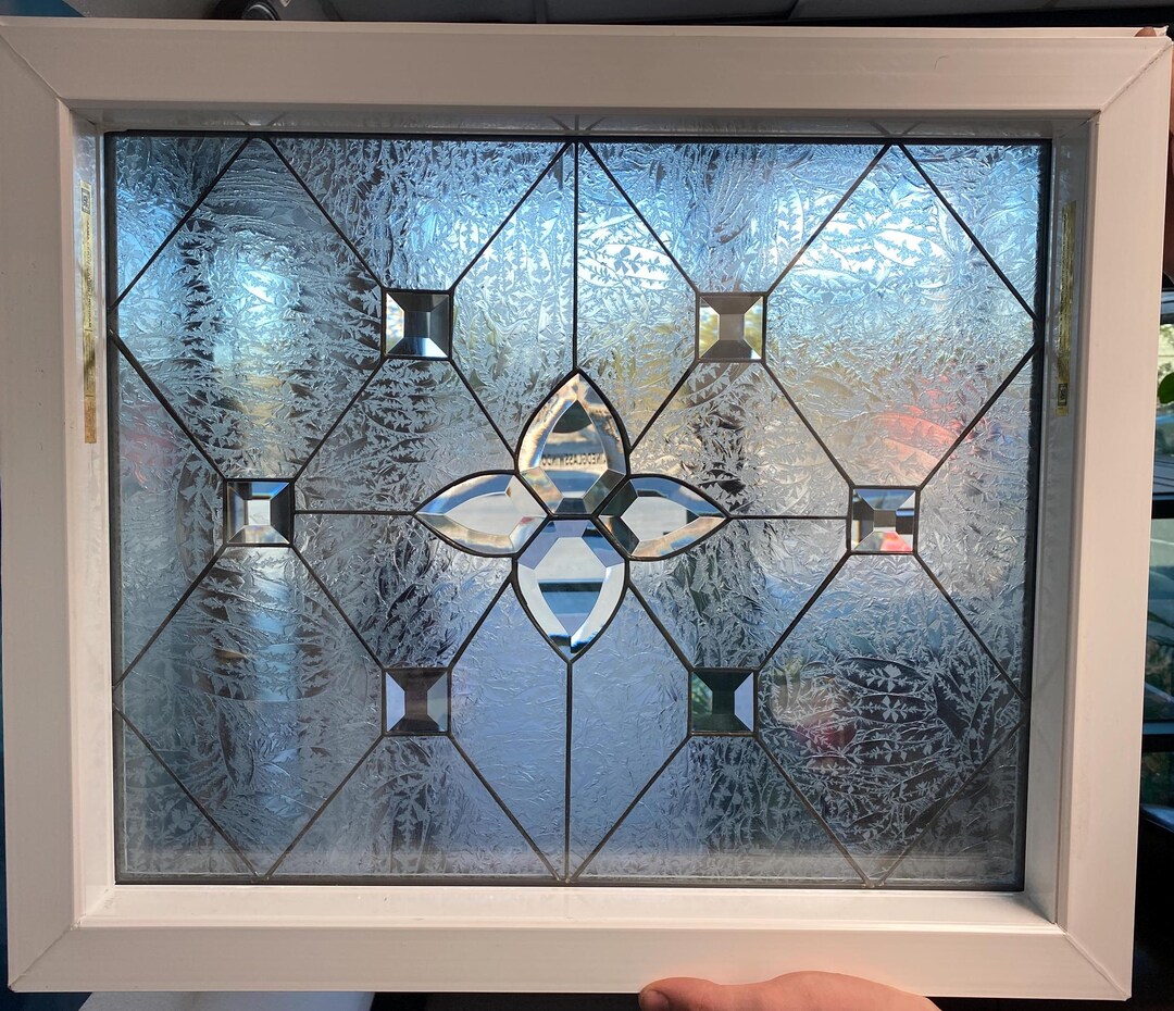 The Ventura Beveled Stained Glass Window Vinyl Framed, Insulated ...