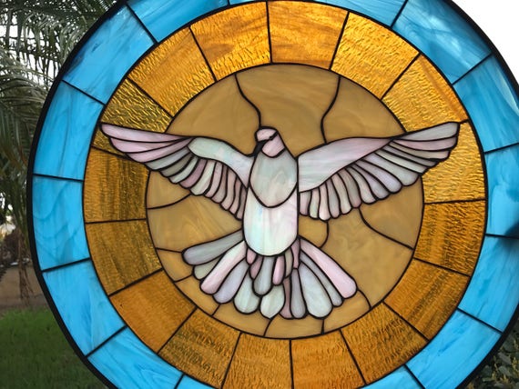 Simple Stained Glass Dove