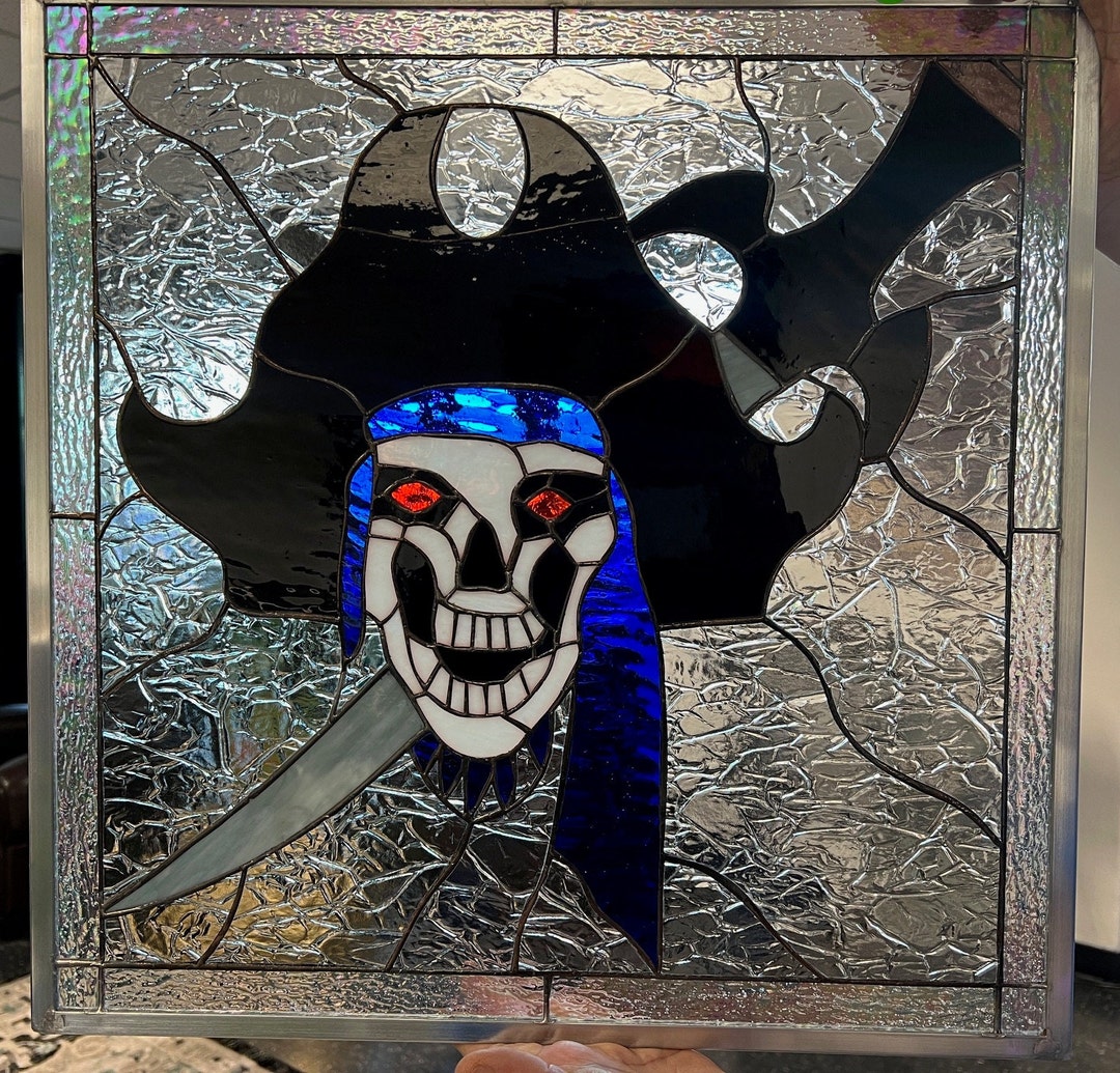 Pirate Skull and Sword Stained Glass Window - Customizable Item #546 - Etsy