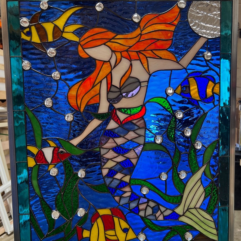 Stain Glass Mermaid - Etsy