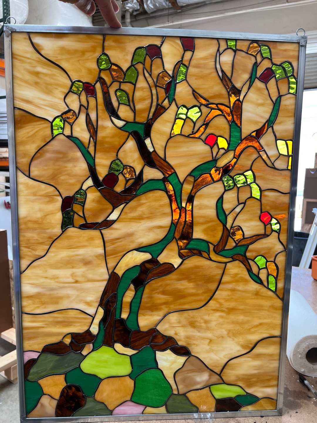 Tree of Life Stained Glass Window Panel Hangings - Love Peace Spiritual ...