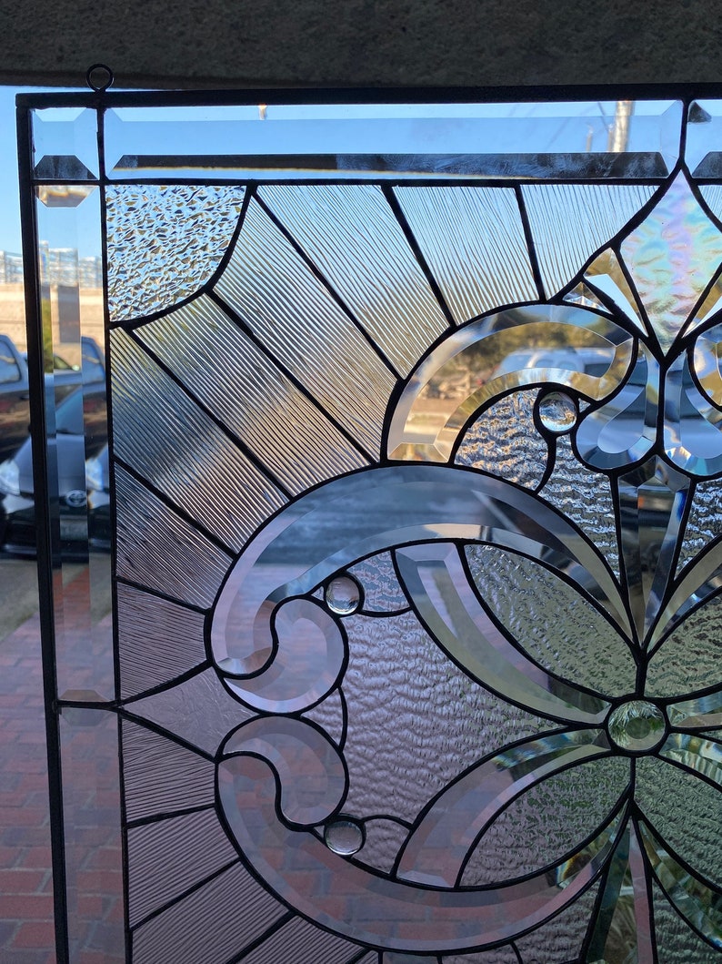 Clear Beveled Stained Glass Window Panel Hangings Pacifica - Etsy