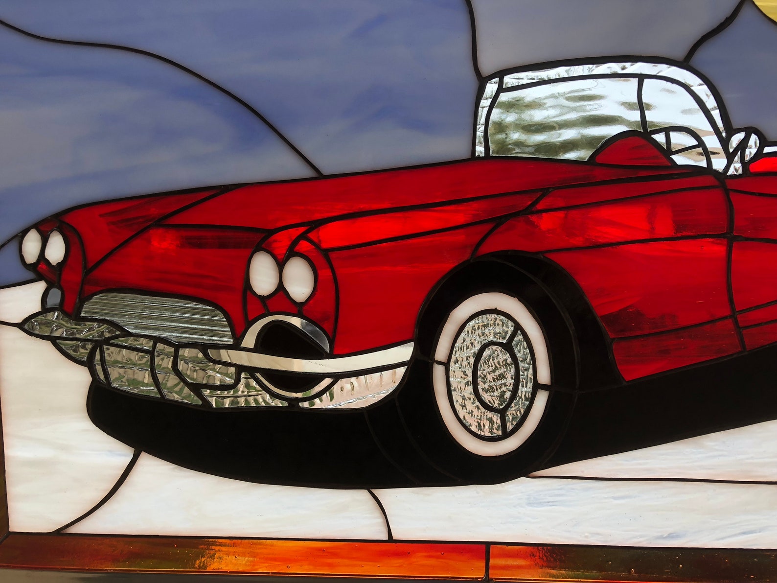 Awesome Classic Corvette Stained Glass Window Panel Custom - Etsy