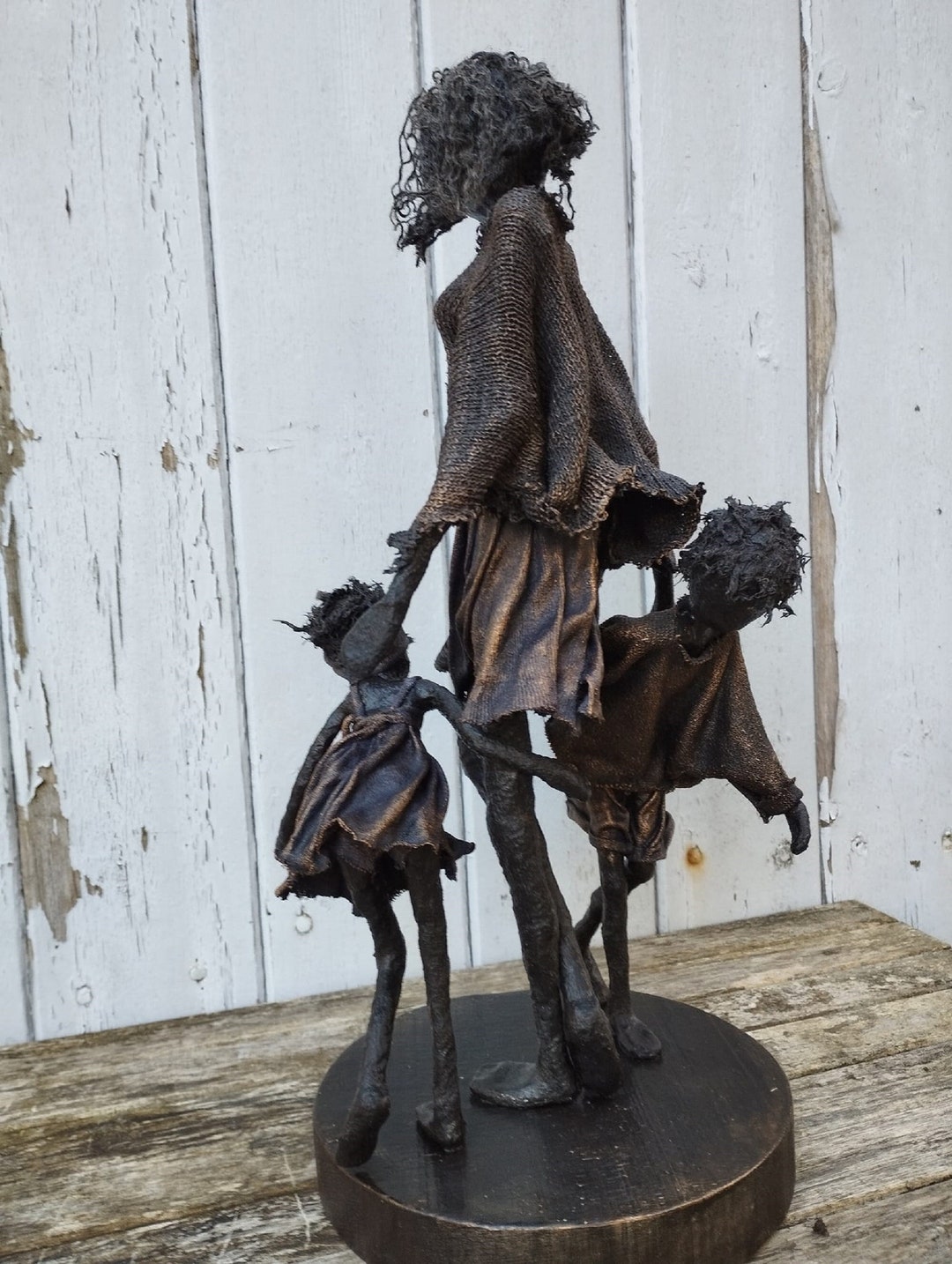 Family Sculpture. Family Art. Handmade Sculpture. Family of 3 Sculpture ...