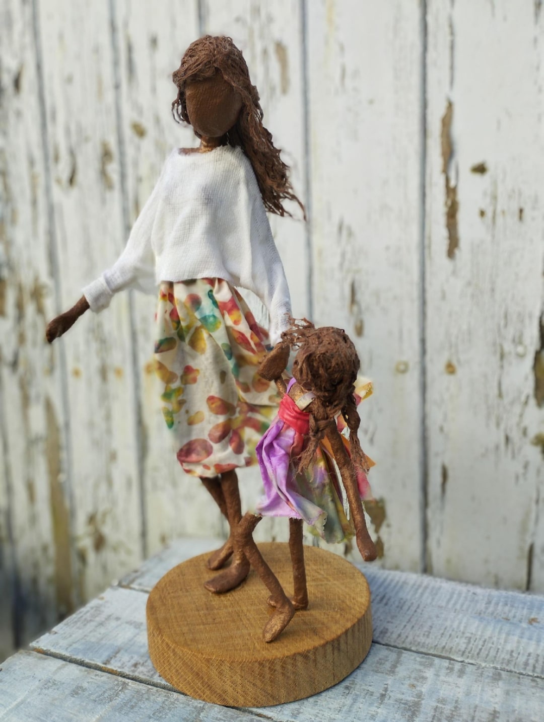 Sculpture of Mother and Daughter. Paverpol Sculpture. Made to Order - Etsy
