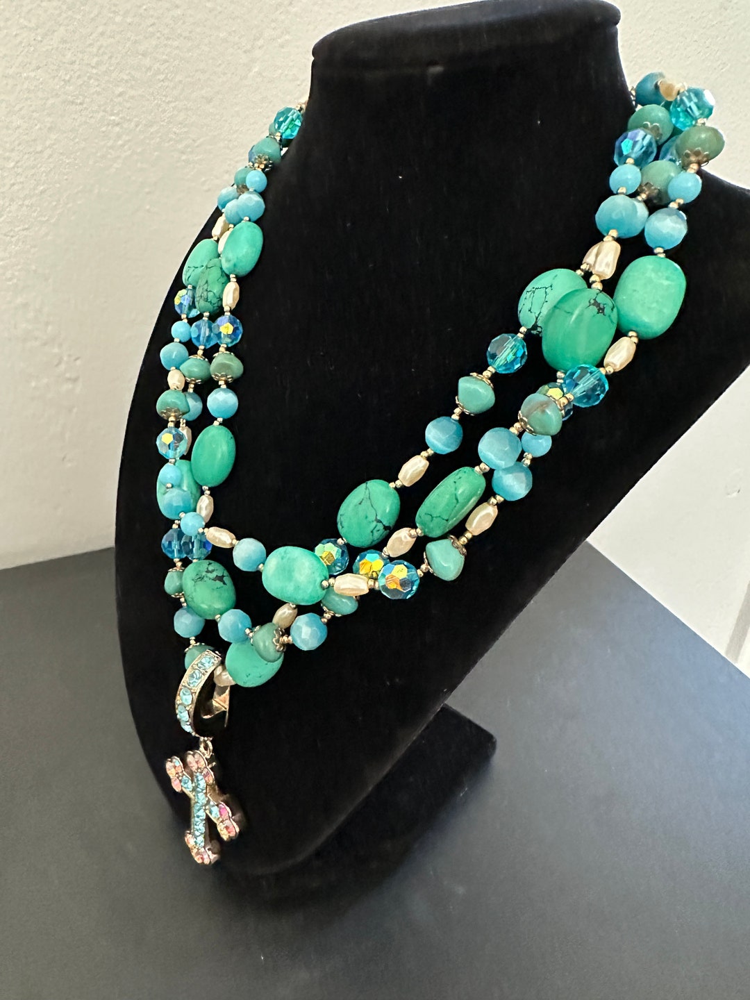 Multi-colored Gemstone Necklace - Etsy