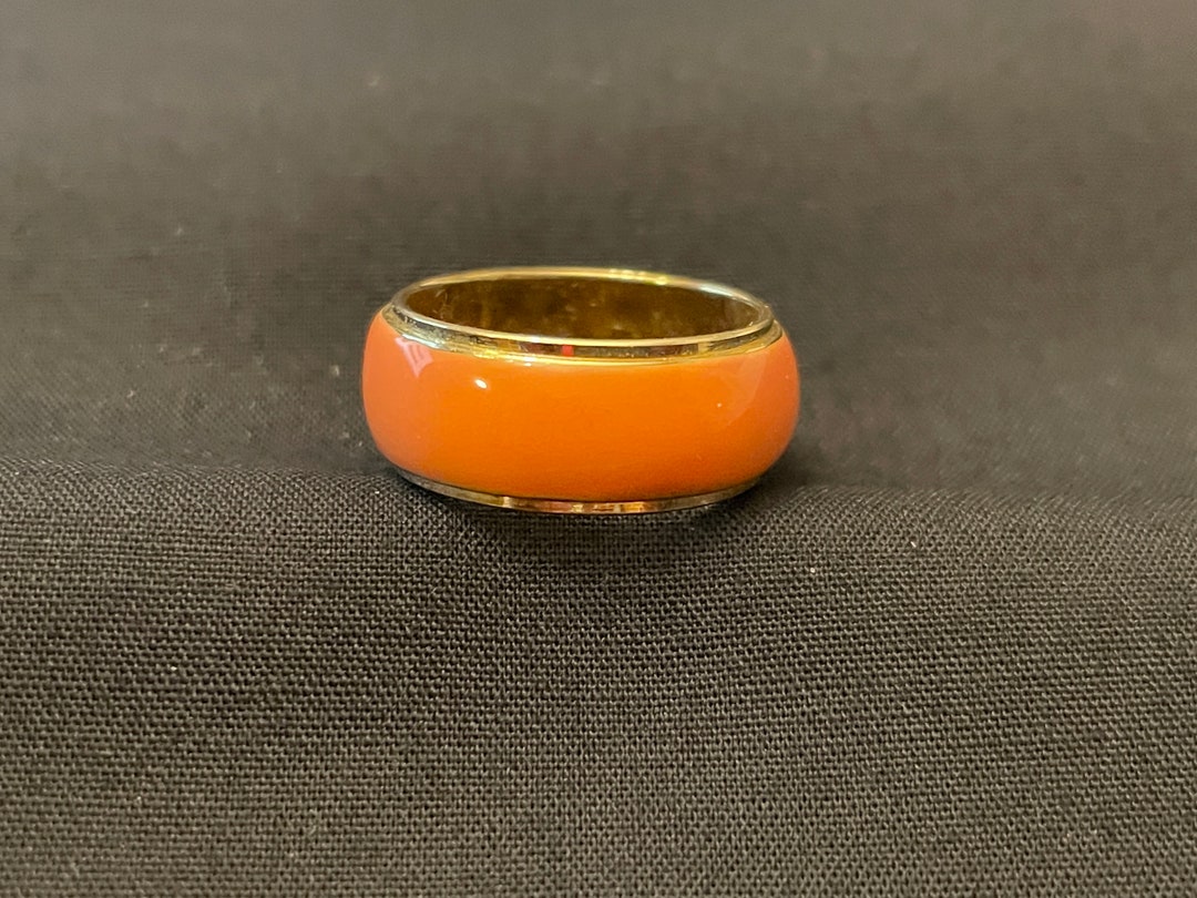 Peach Gold Ring 18k Size 5 3/4 - Etsy
