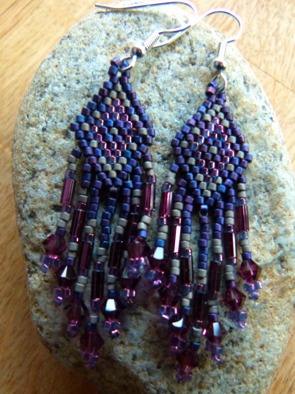 Unique Handcrafted Seedbeaded Earrings Small Brickstitch - Etsy