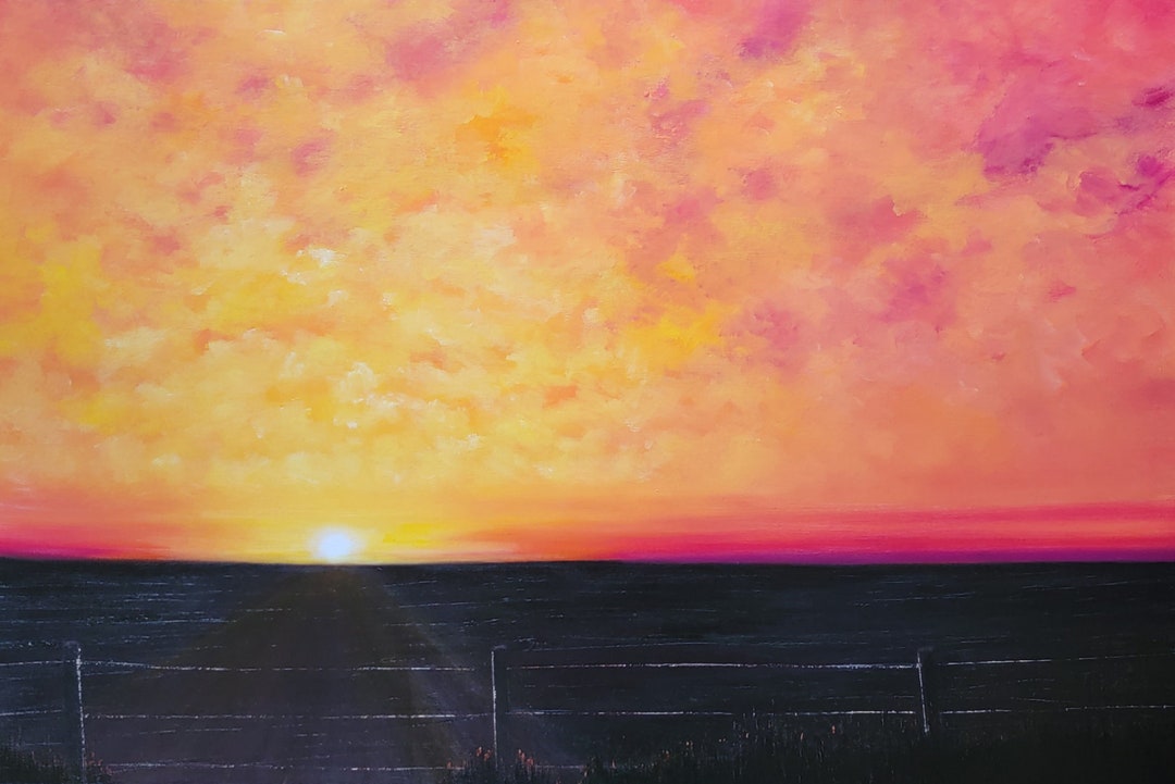 Private Sunrise- Oil Painting Landscape Midwest Scene - Etsy