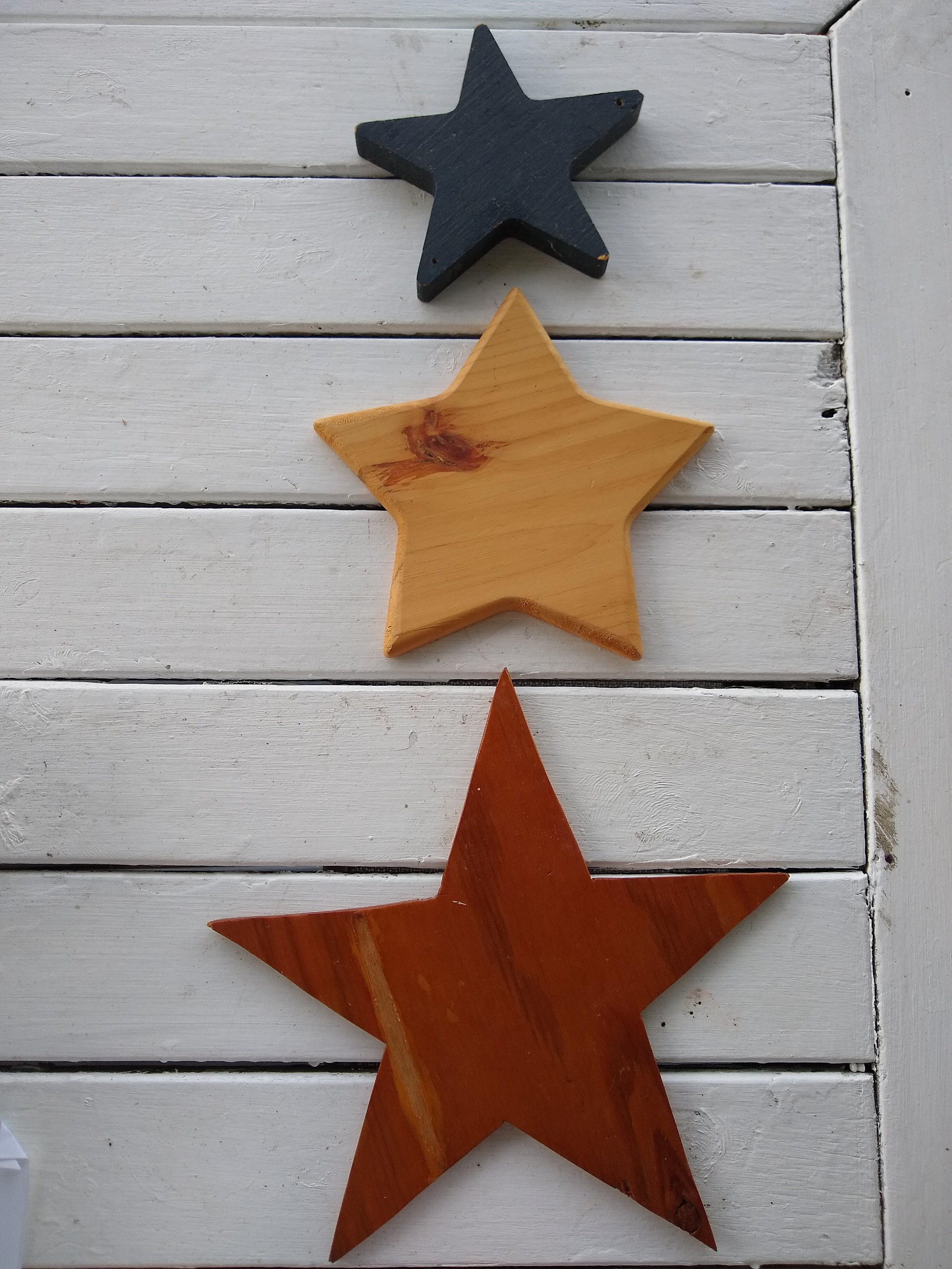 Lot of 3 Vintage, Primitive Wooden Stars - Etsy