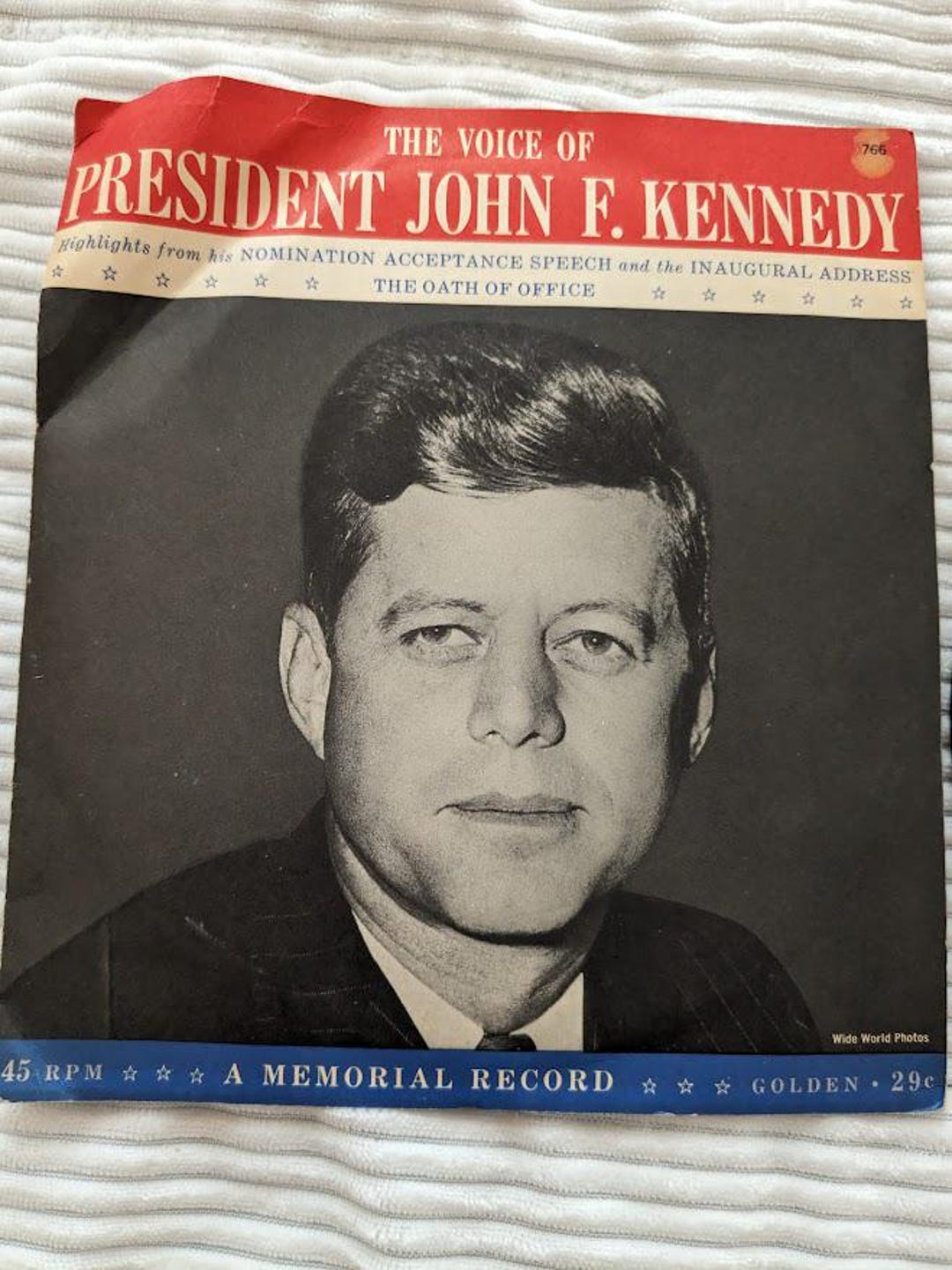 Vintage the Voice of President John F Kennedy Memorial Record-45 RPM ...