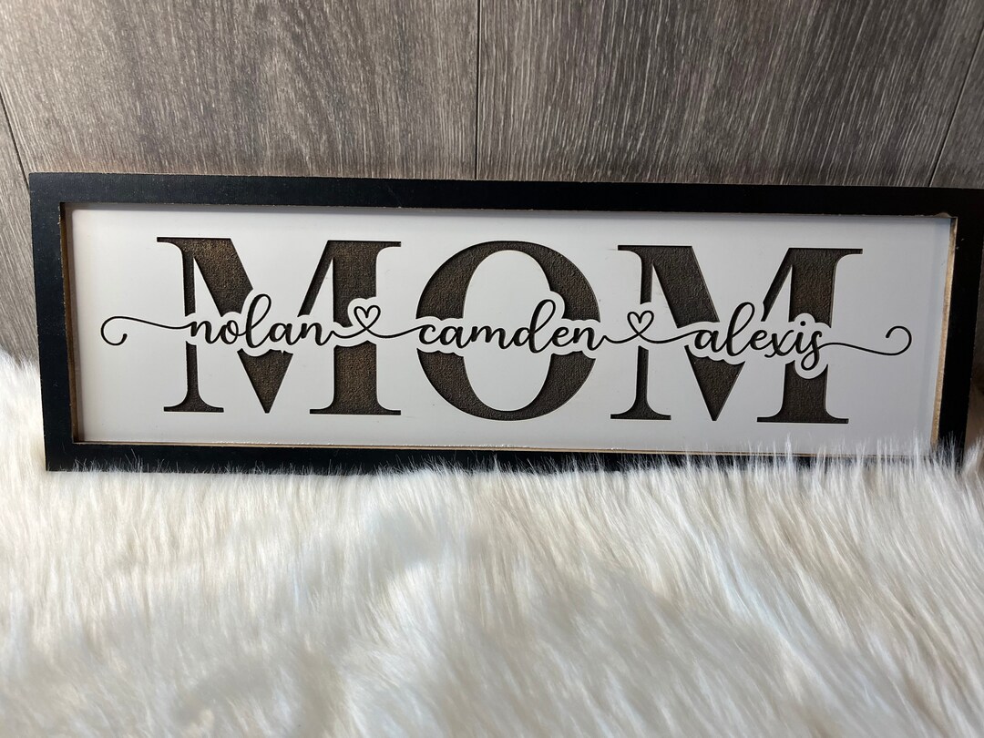 Personalized Mom Sign With Kids Names - Etsy