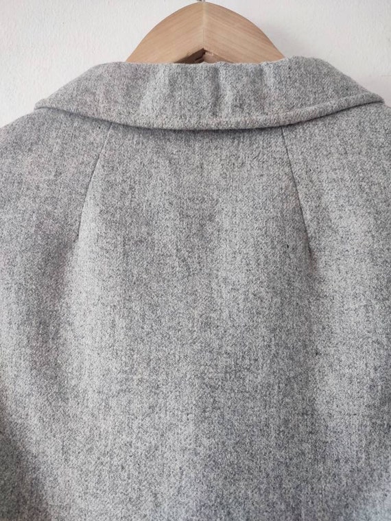 1960s 70s Vintage Light Grey Wool Mix Blazer Jacket - Gem