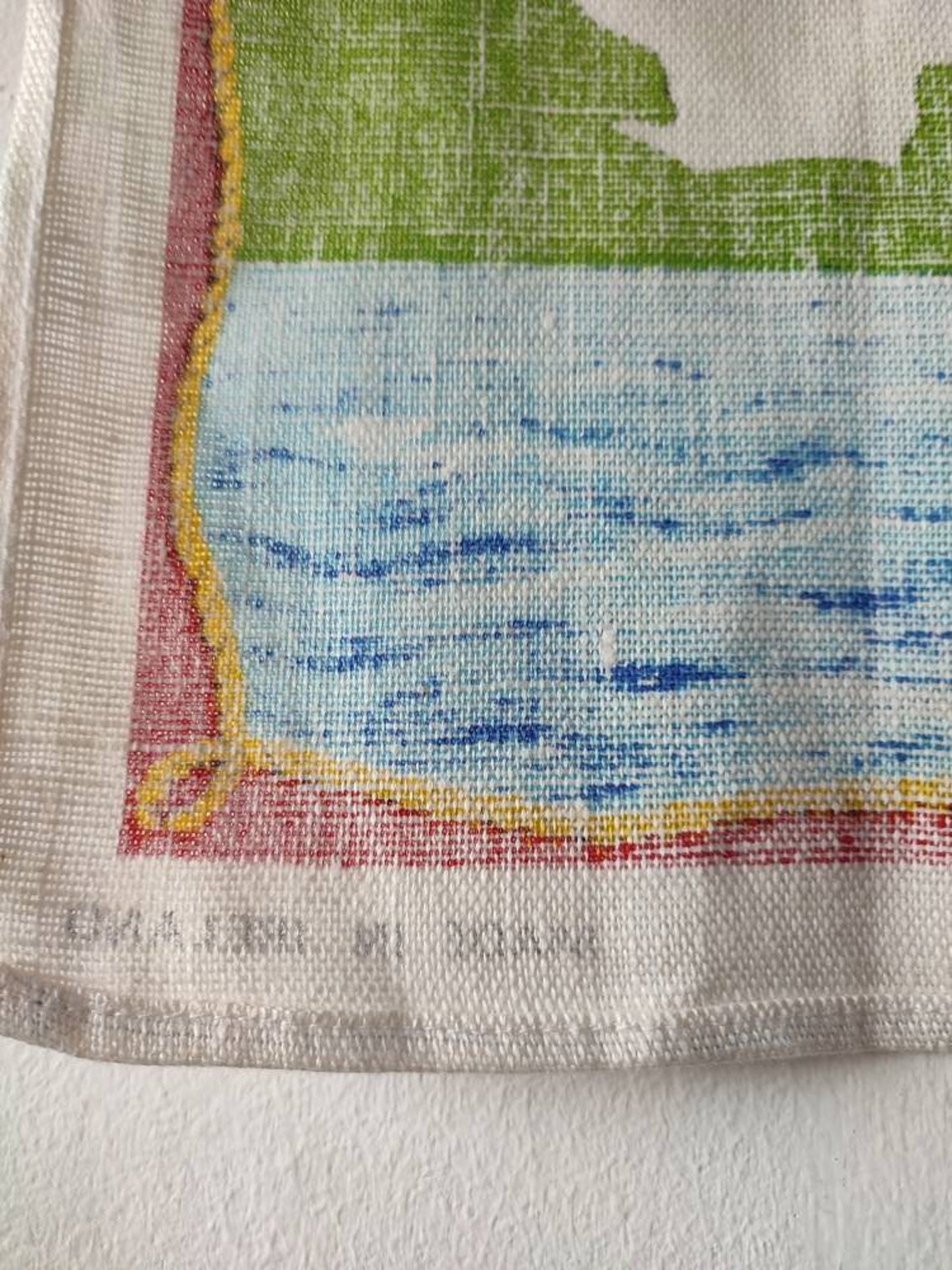 1980s Vintage RNLI United Kingdom Country Irish Linen Tea Towel ...