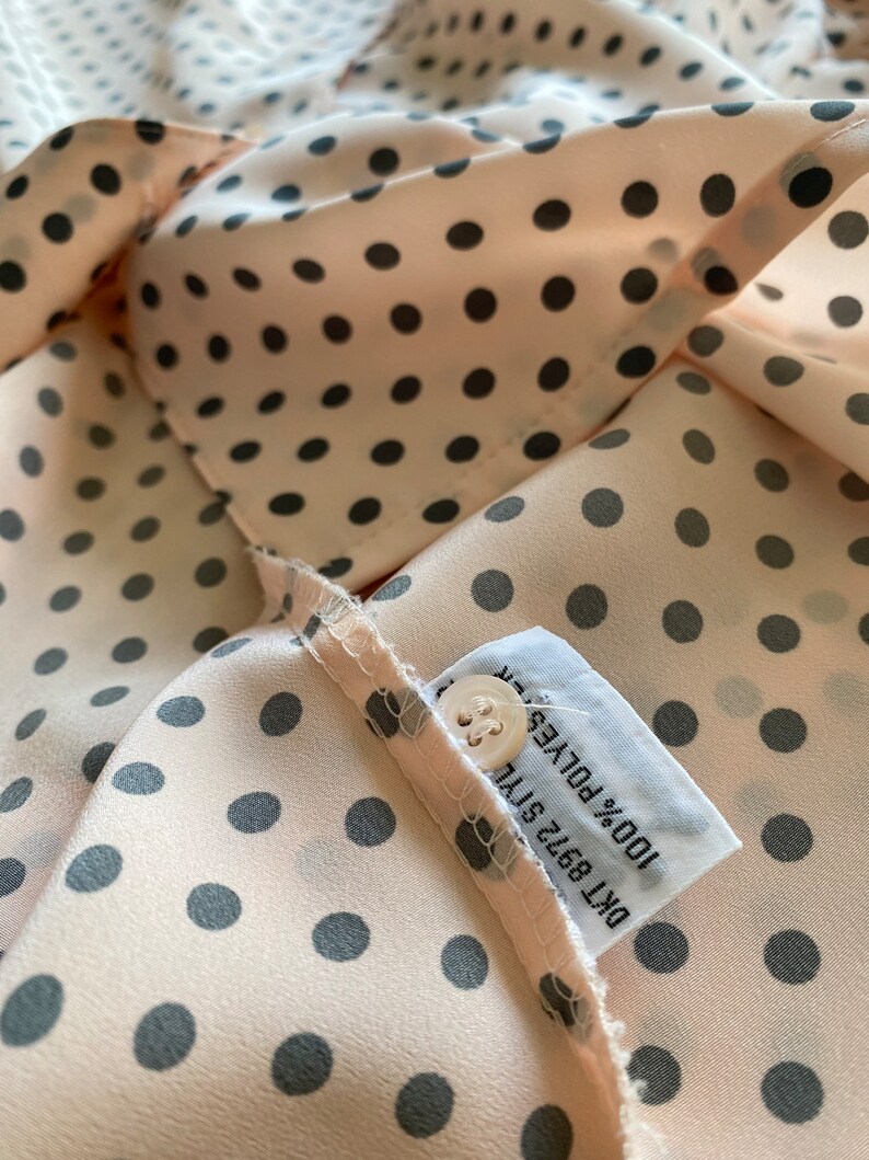 1970s 80s Vintage Pink and Grey Polka Dot Spotty Dots Design Shirt ...
