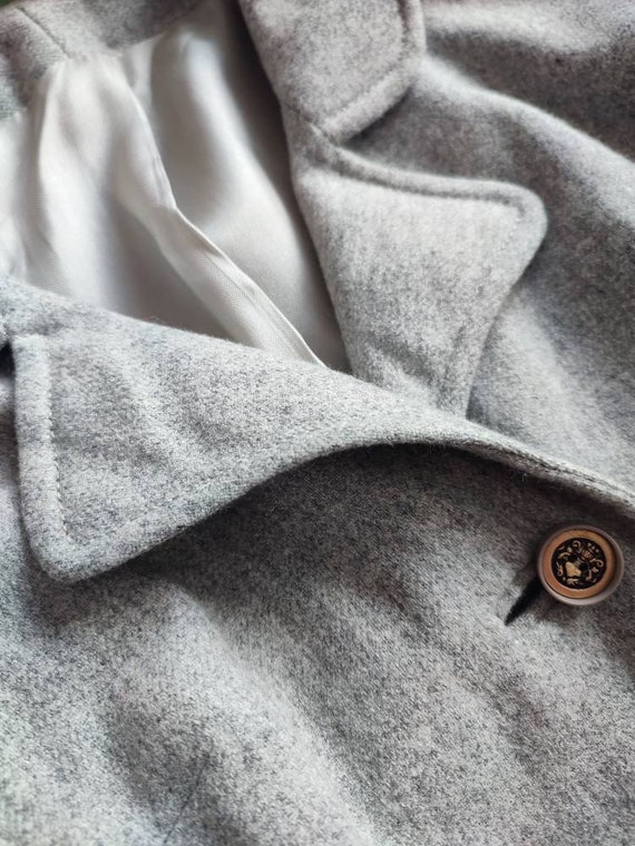 1960s 70s Vintage Light Grey Wool Mix Blazer Jacket - Gem