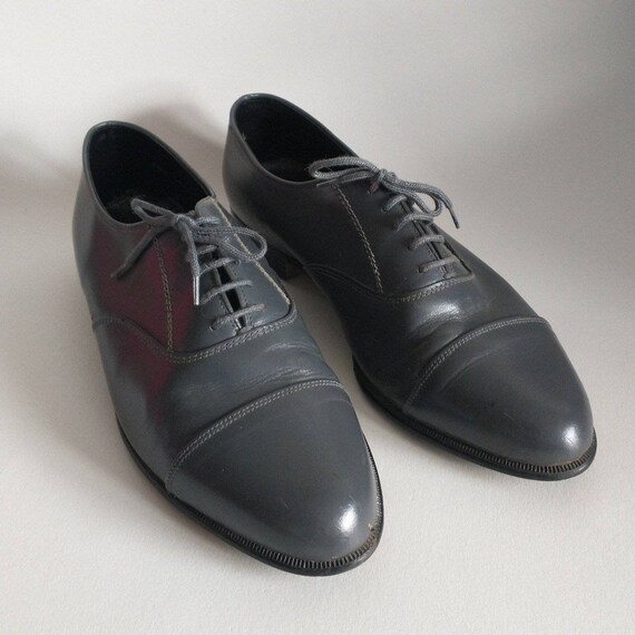Vintage Grey Leather Lace Ups from Curtess Shoes. UK Size 8 | Etsy