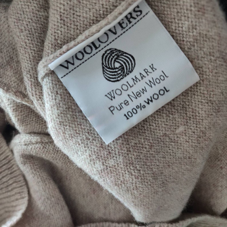 1980s 90s Vintage Oatmeal Pure New Wool Woolmark Knitted - Etsy