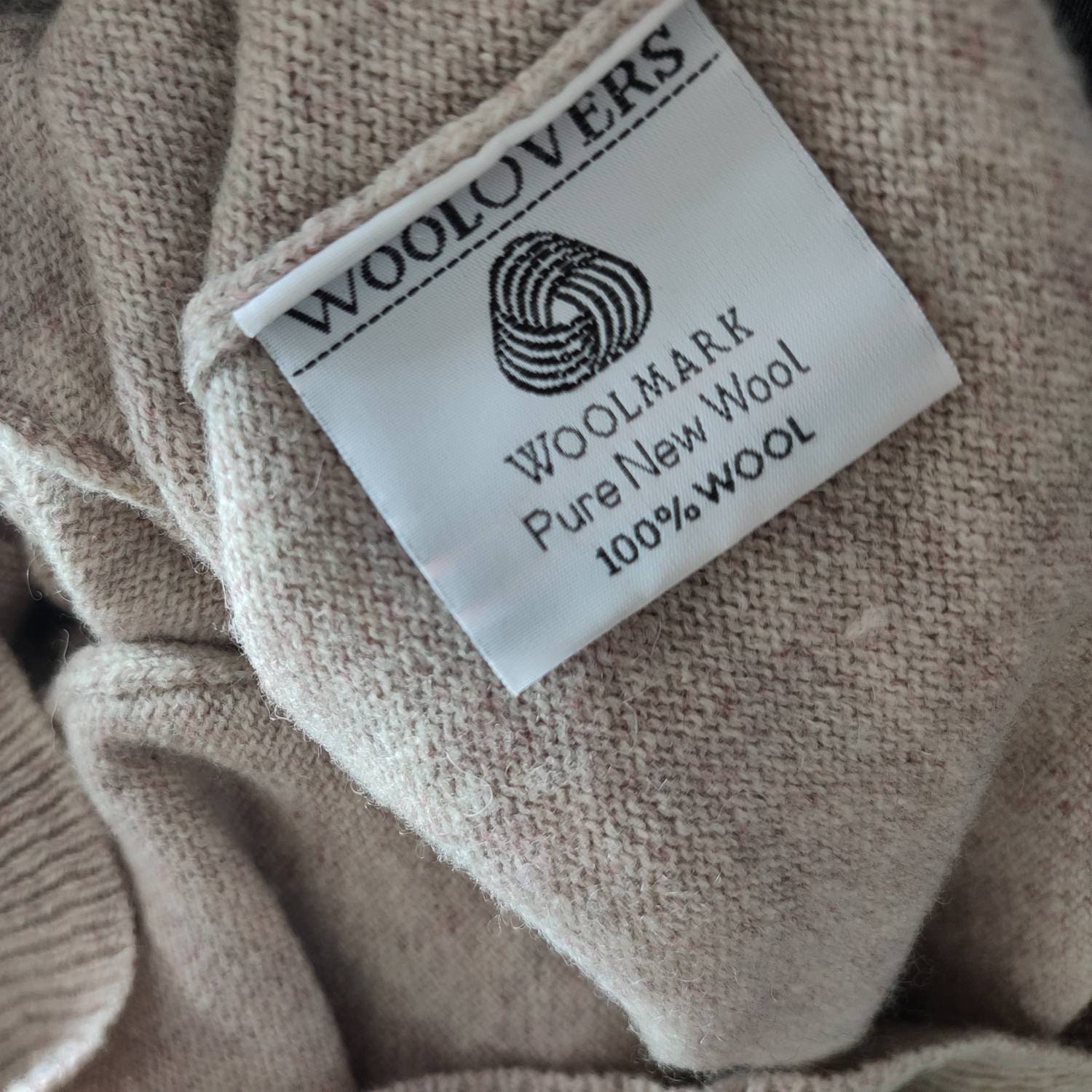 1980s 90s Vintage Oatmeal Pure New Wool Woolmark Knitted Sleeveless ...