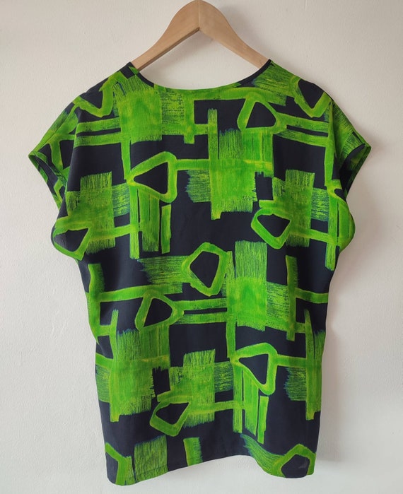 1980s 90s Vintage Navy and Green Navy Blue and Green … - Gem