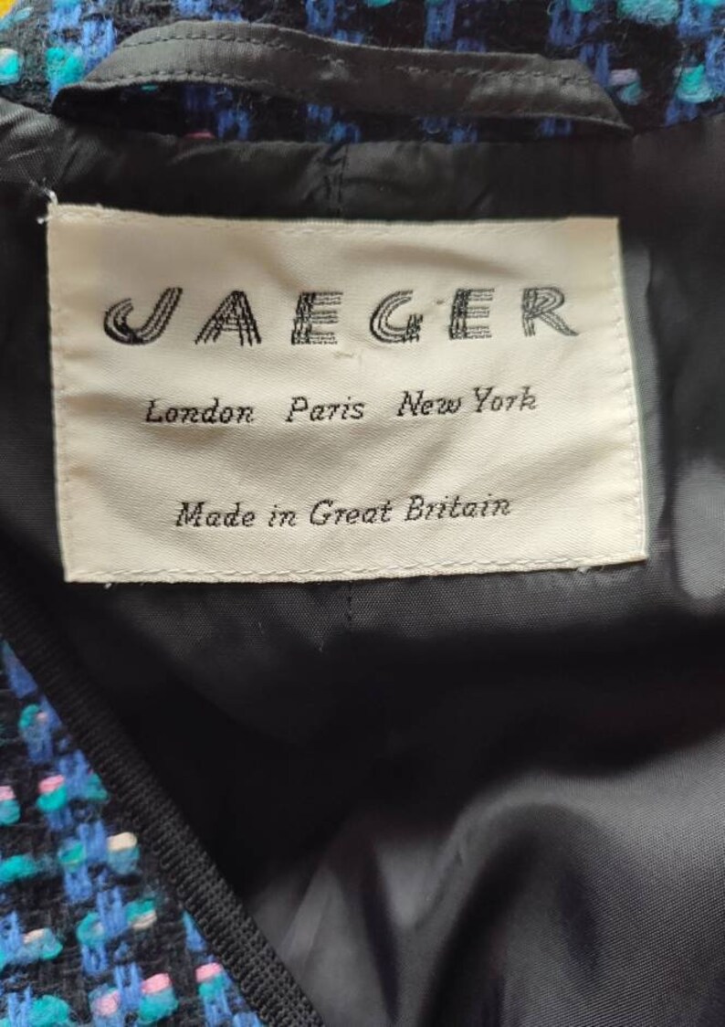 1970s 80s Vintage Jaeger Multi Colour Tweed Fleck Wool Mix Double ...