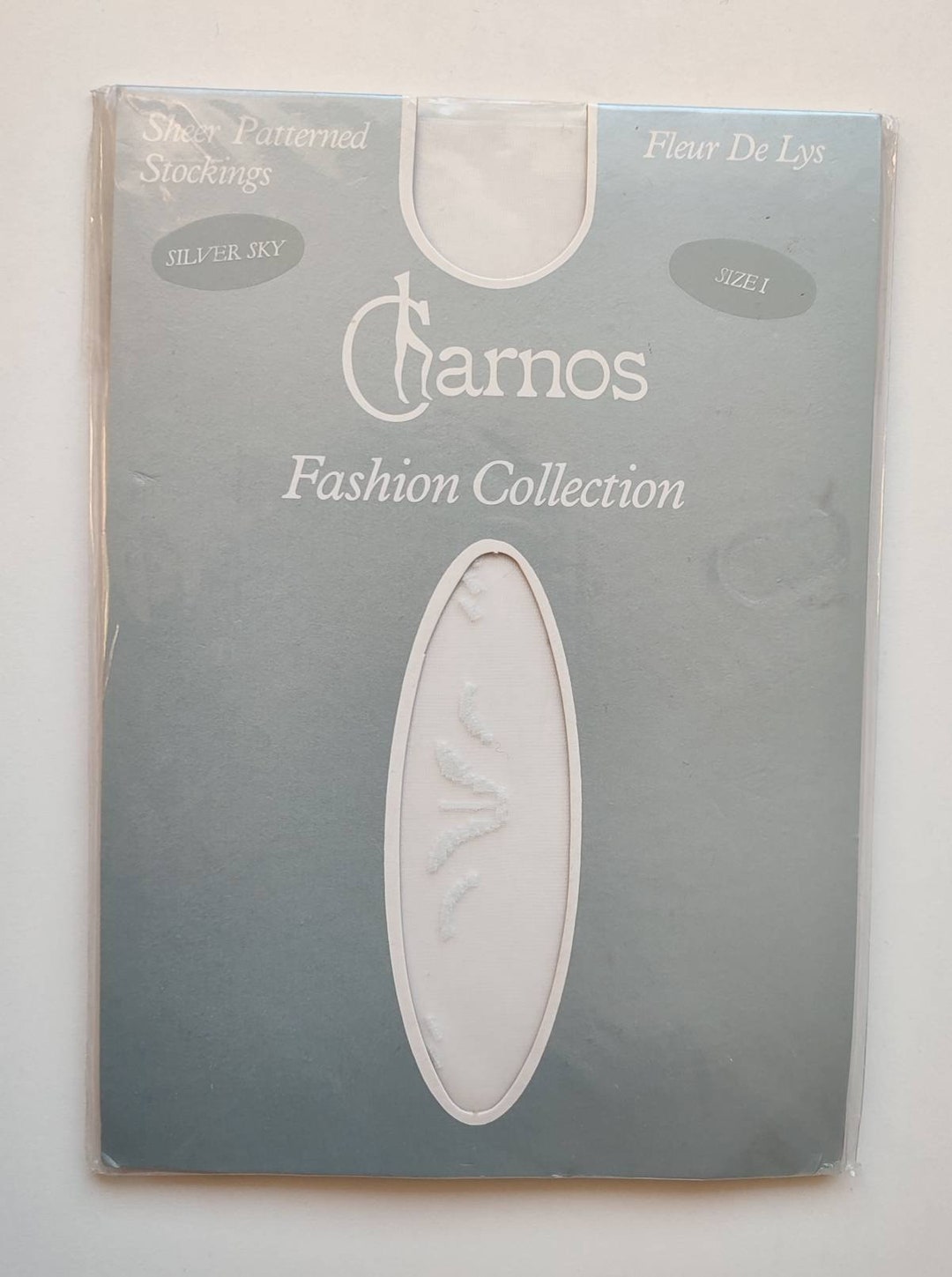 1960s 70s Vintage Brand New Charnos White Silver Sky Design Tights ...