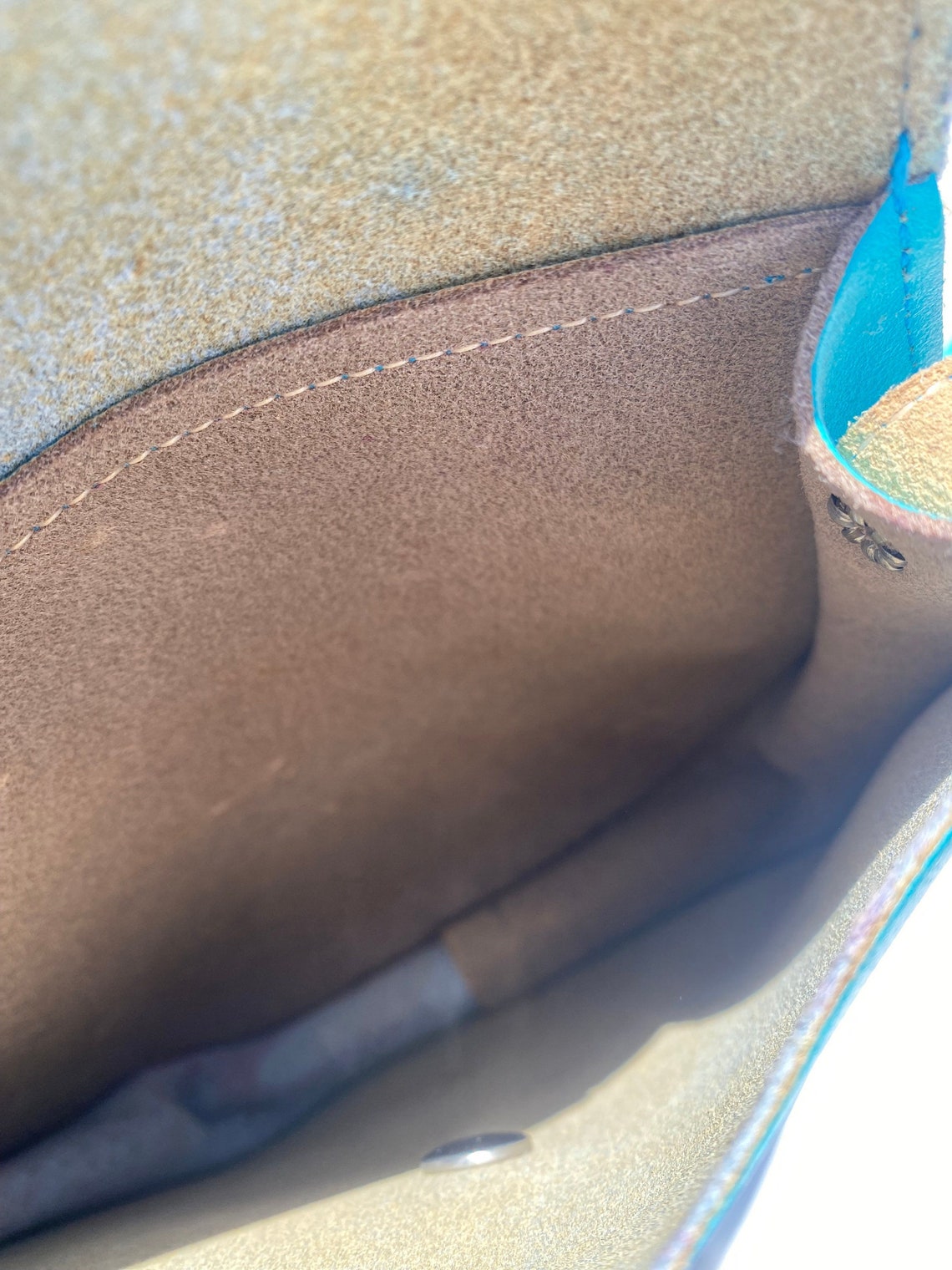1960s 70s Vintage Turquoise Blue Leather Shoulder Bag Retro Mod ...
